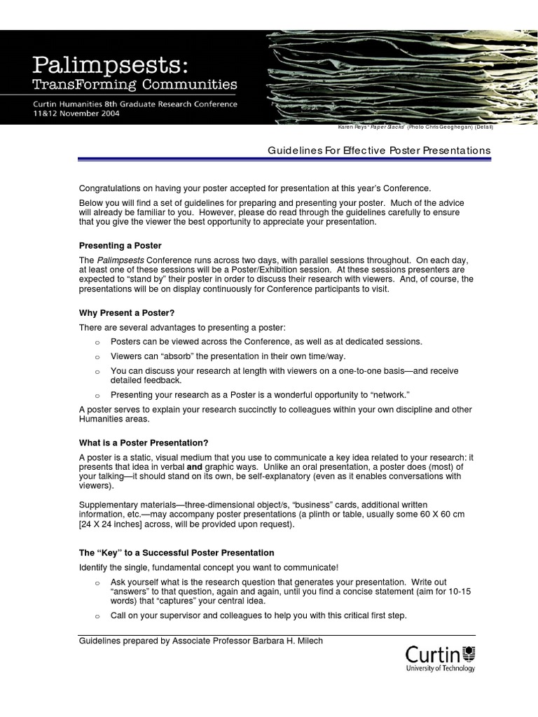 Guidelines For Effective Poster Presentations | PDF | Typefaces | Helvetica