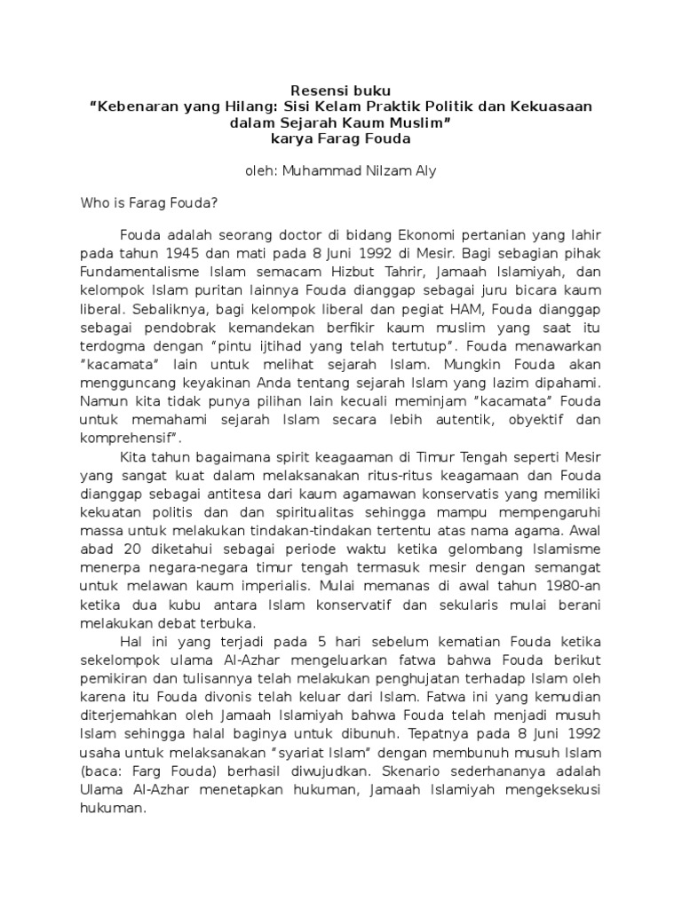 Resensi Buku Farag Fouda | PDF