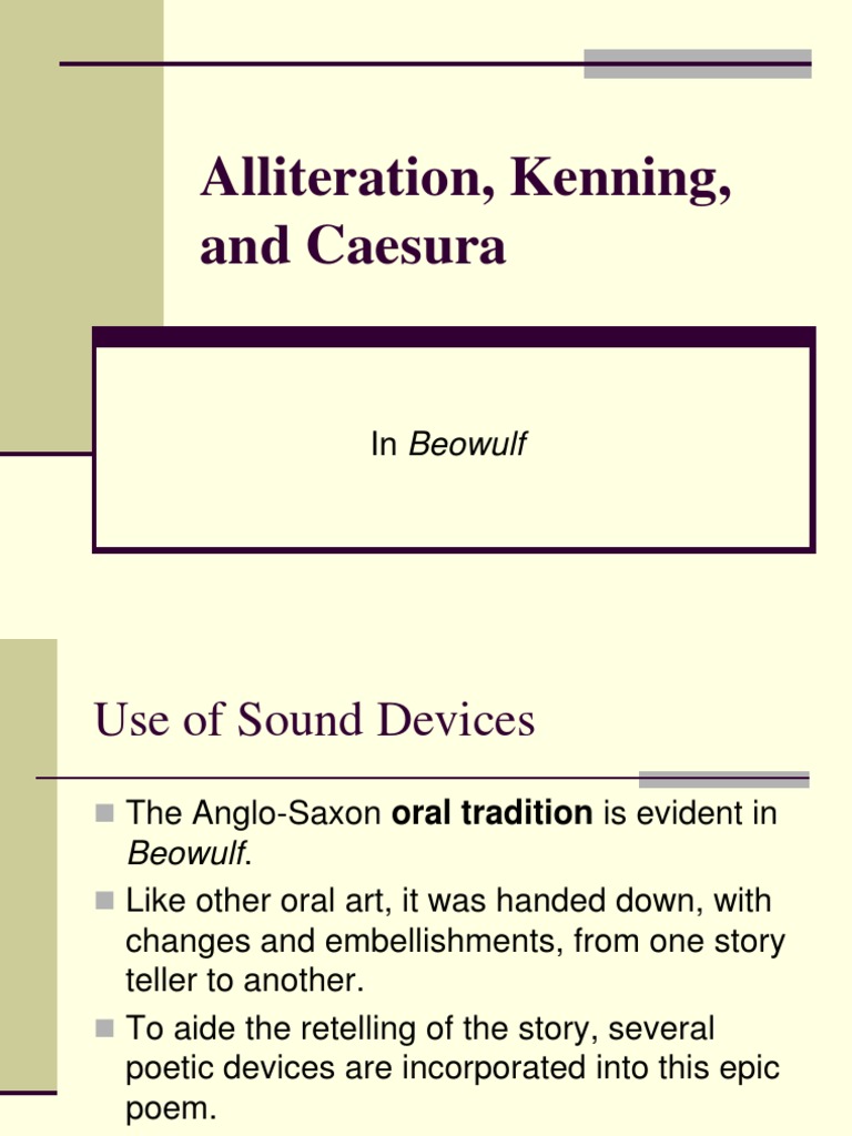Alliteration Kenning and Caesura
