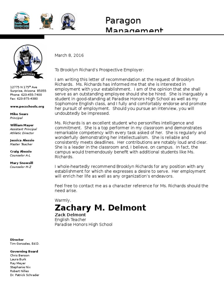 Letter of Rec | PDF | Career & Growth | Self-Improvement