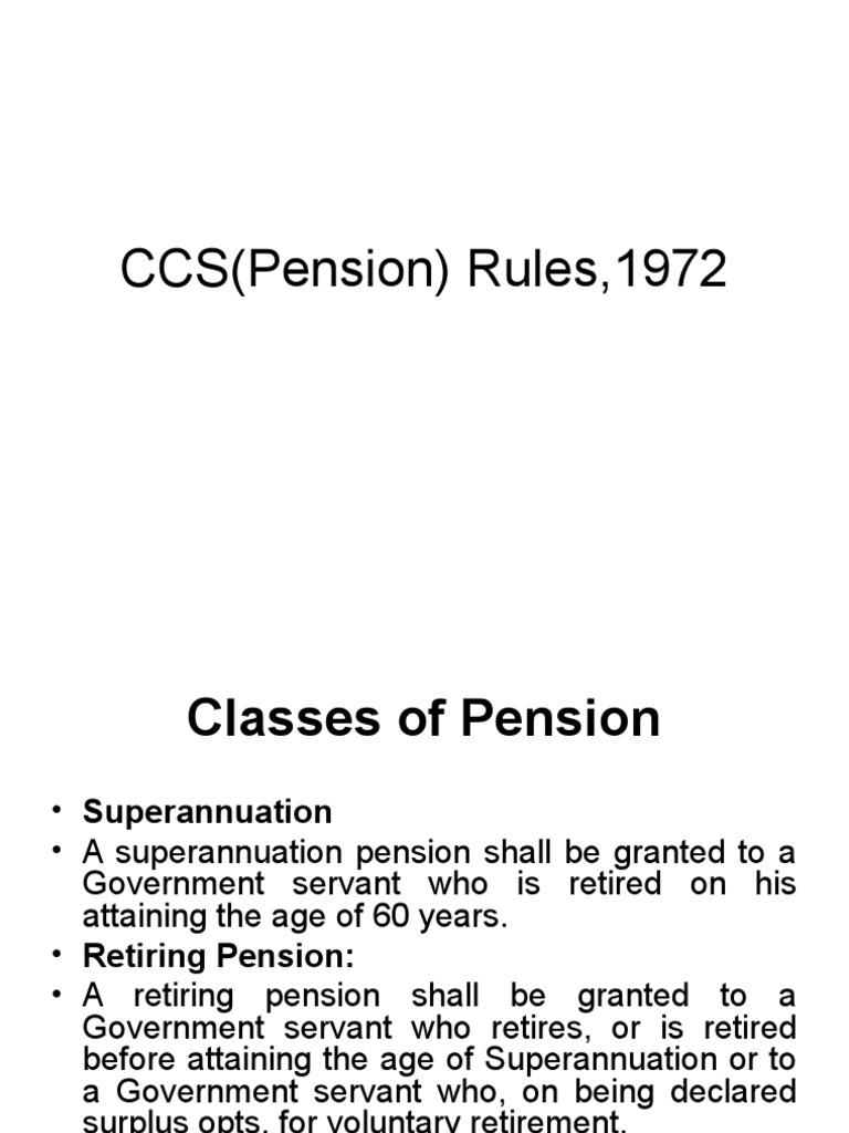 CCS (Pension) Rules | PDF | Pension | Government