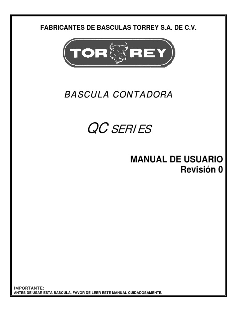 Báscula Torrey Qc-20 | Descargar gratis PDF | Balanza | Cantidades fisicas