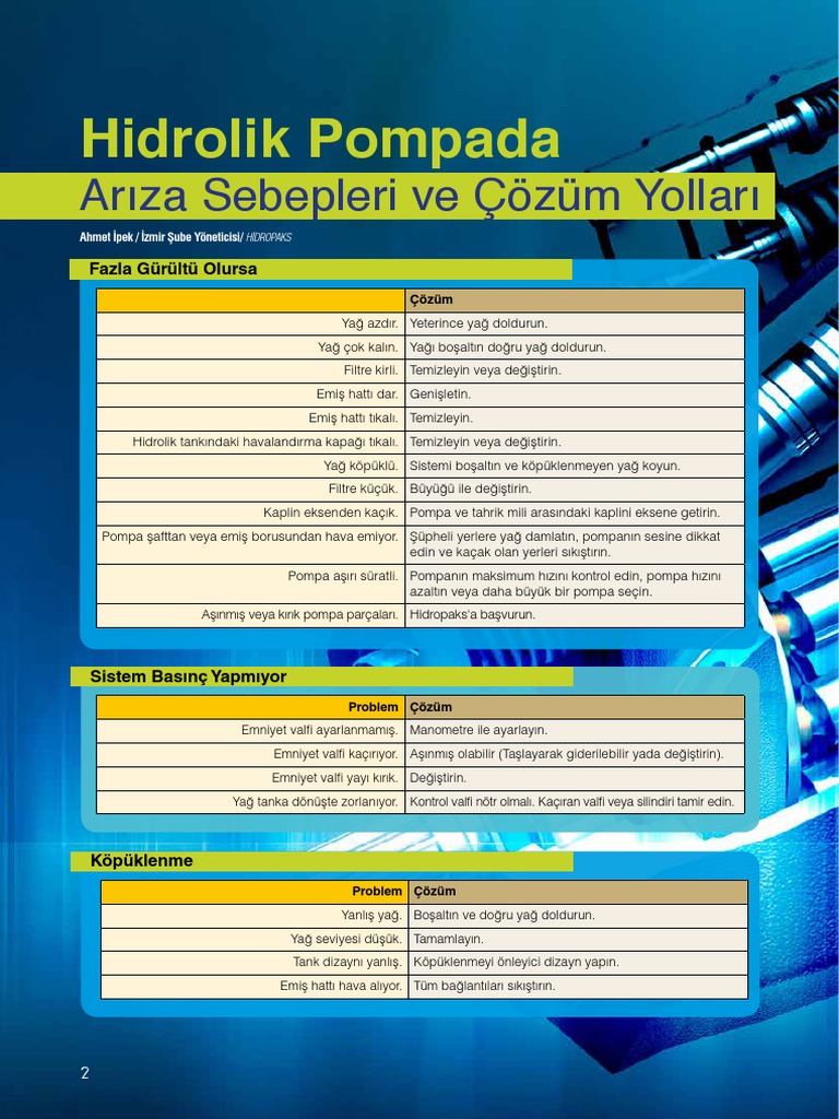 Hidrolik Pompa Ariza Sebepleri | PDF