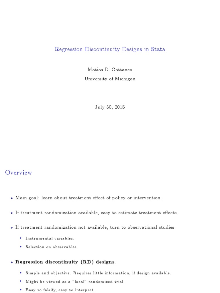 RDD Stata 1 | PDF | Regression Analysis | Statistical Analysis