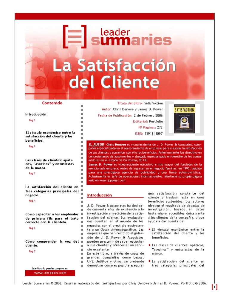 La_satisfaccion_del_cliente.pdf | Satisfacción del cliente | Marca