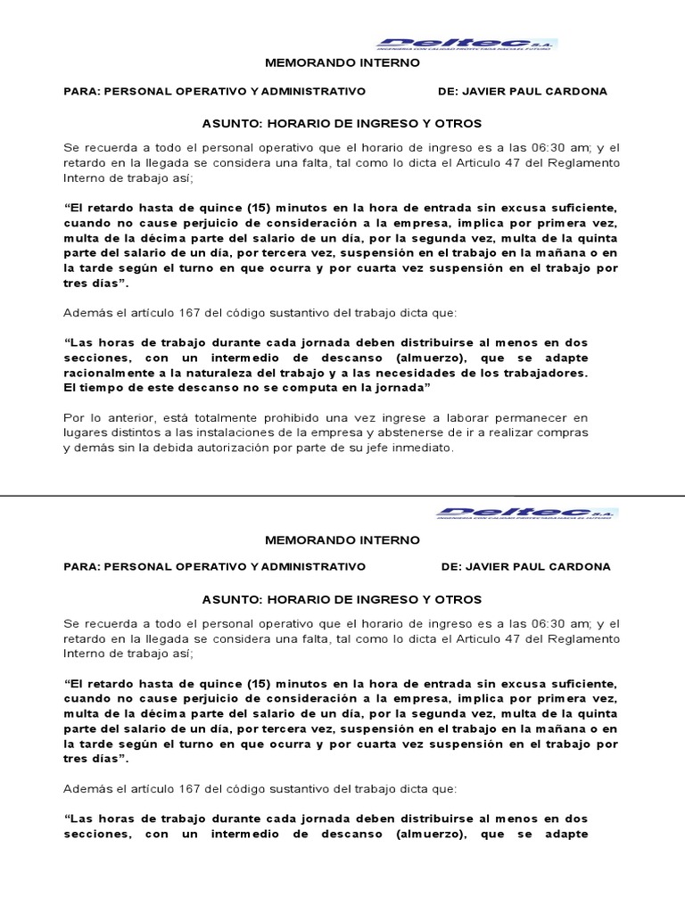 Memorando Interno | PDF | Business