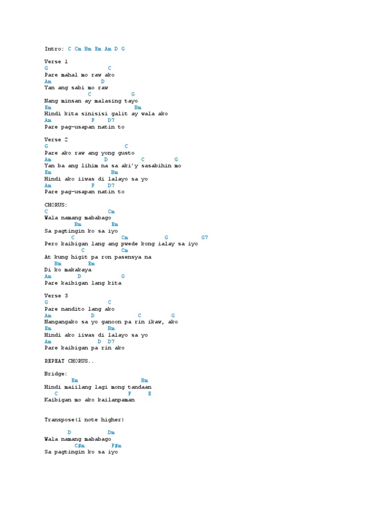 Pare Chords and Lyrics