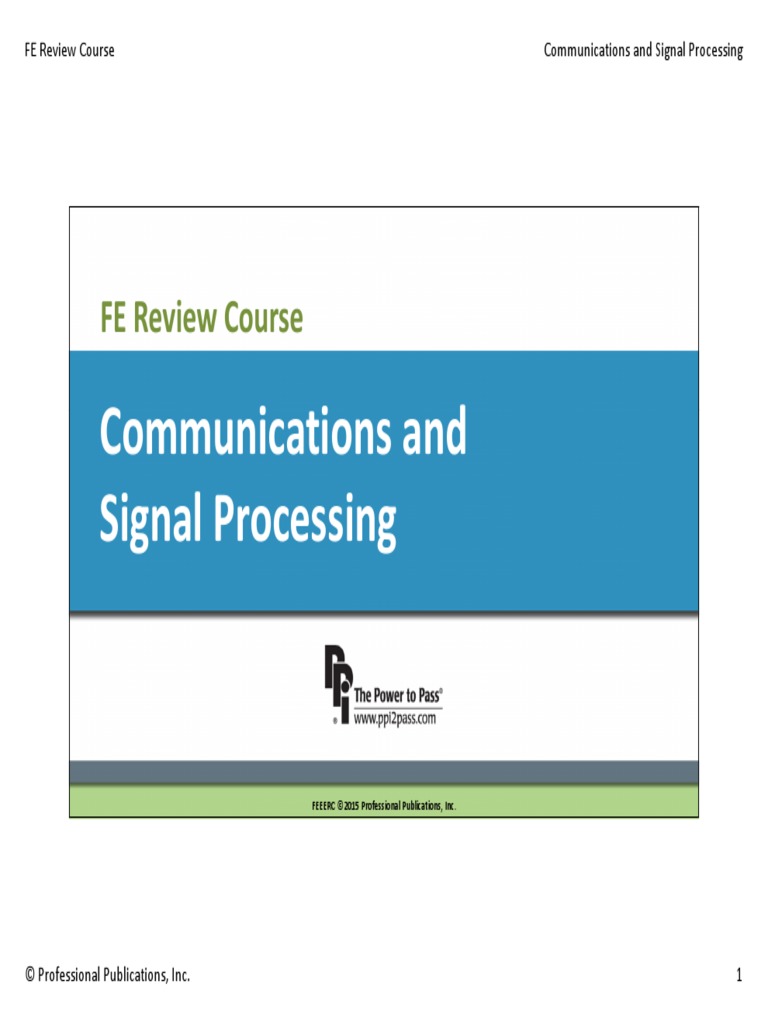 EE Comms Signal Processing 1015 | PDF | Modulation | Signal (Electrical ...