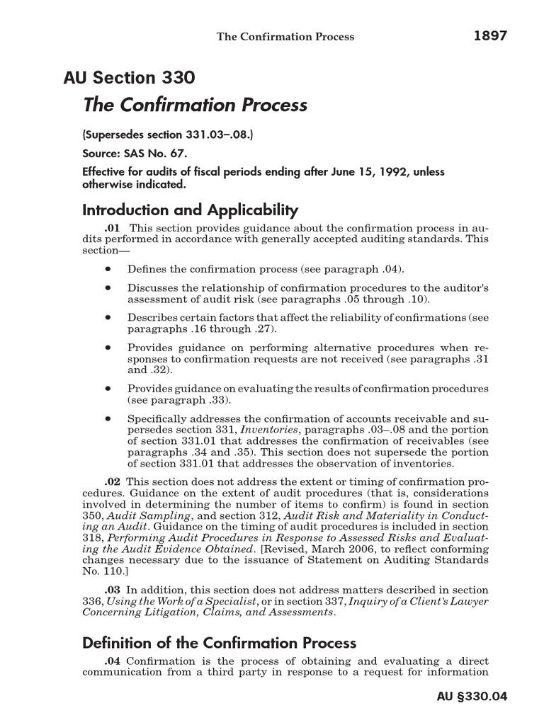 Audit Confirmation Process Overview | PDF | Financial Audit | Risk