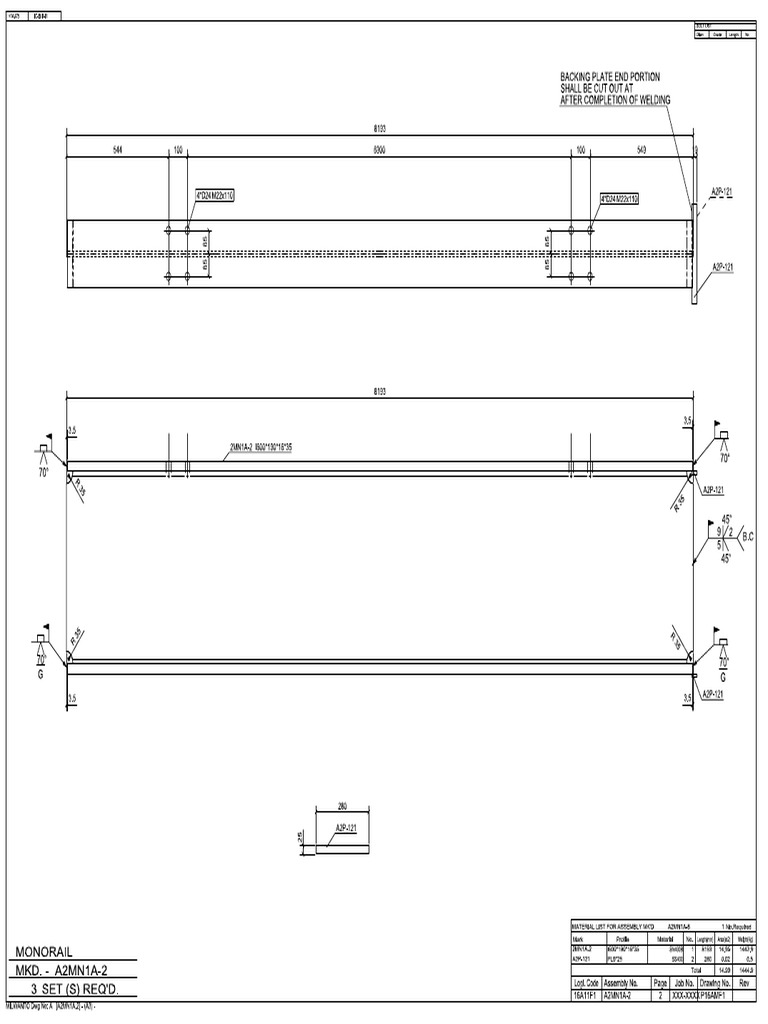 Sample of Shop Drawing of Monorail | PDF