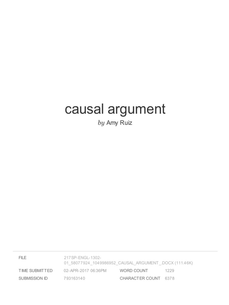 Causal Argument | PDF | Comma | Verb