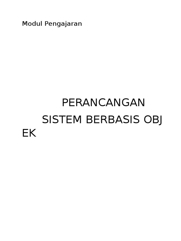 Modul Perancangan Sistem Berbasis Objek | PDF