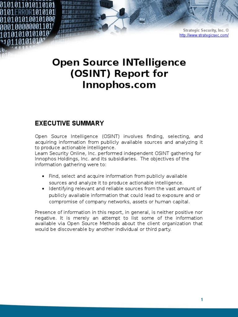 OSINT Innophos 11242010 | PDF | Domain Name System | Computing