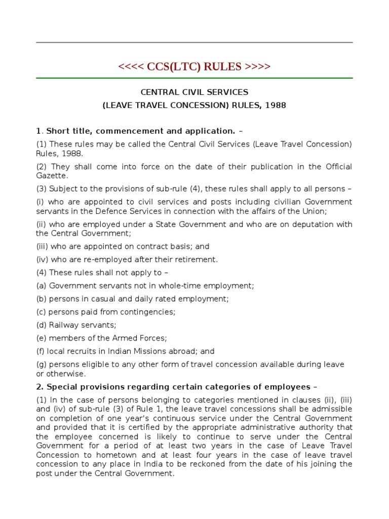 Ccs LTC Rules 1988 | PDF | Family | Marriage