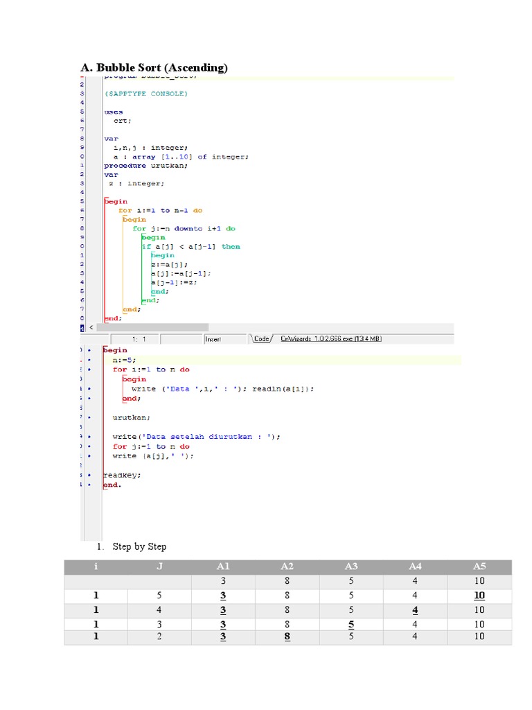 Bubble Sort Steps & Flowchart | PDF
