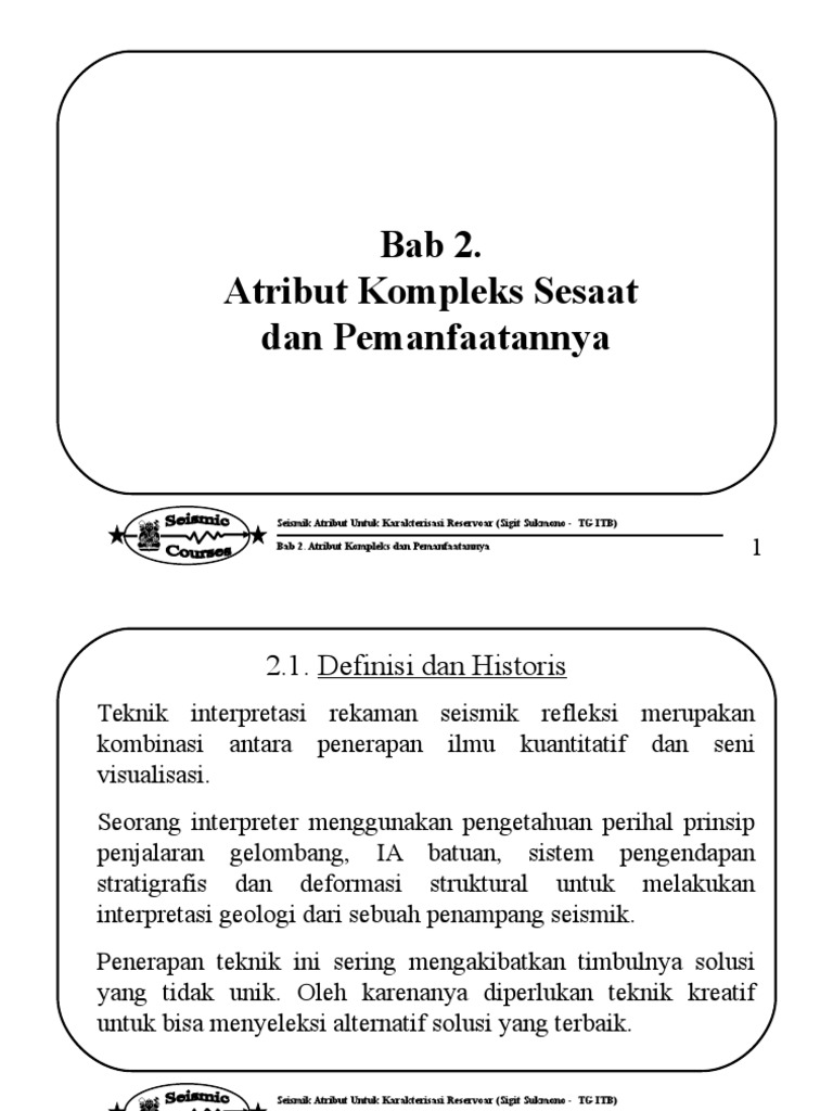 Atribut Seismik untuk Karakterisasi Reservoar | PDF | Sains & Matematika