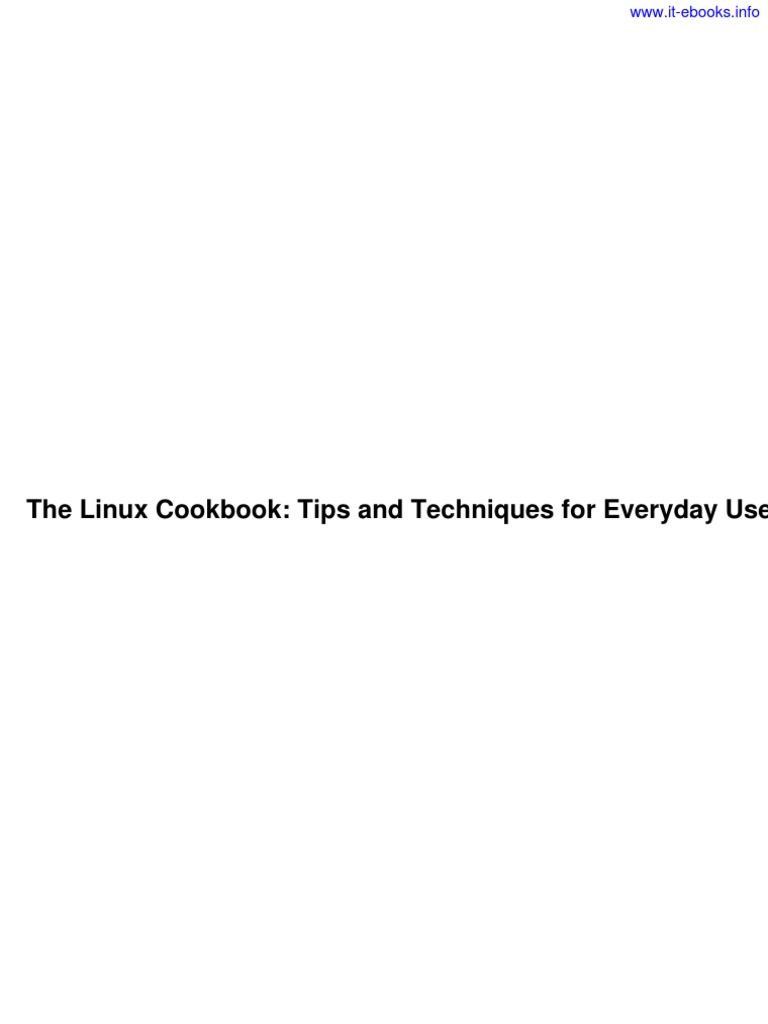 Linux Cookbook, 2nd Edition PDF | PDF | Te X | Computer File