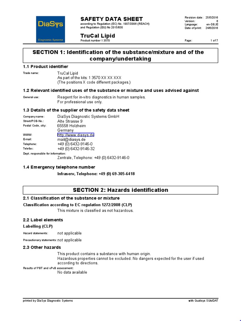TruCal Lipid en GB 6 | PDF | Toxicity | Safety