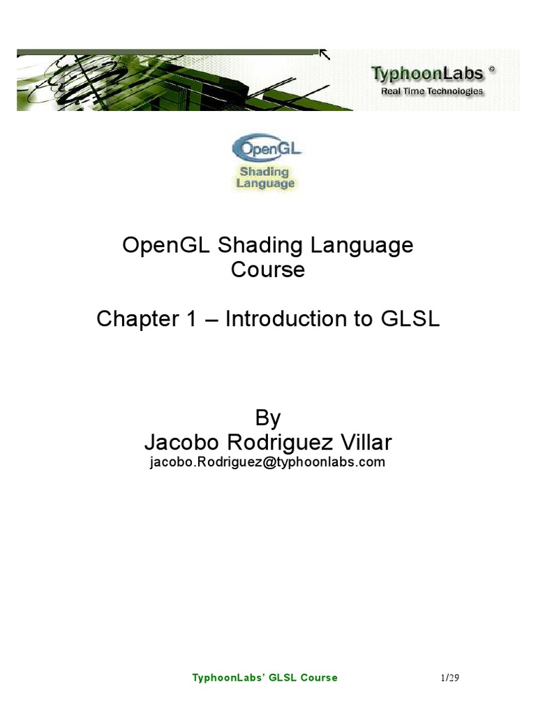 TyphoonLabs' OpenGL Shading Language Tutorials - Chapter - 1 | PDF | Shader | Computer Graphics