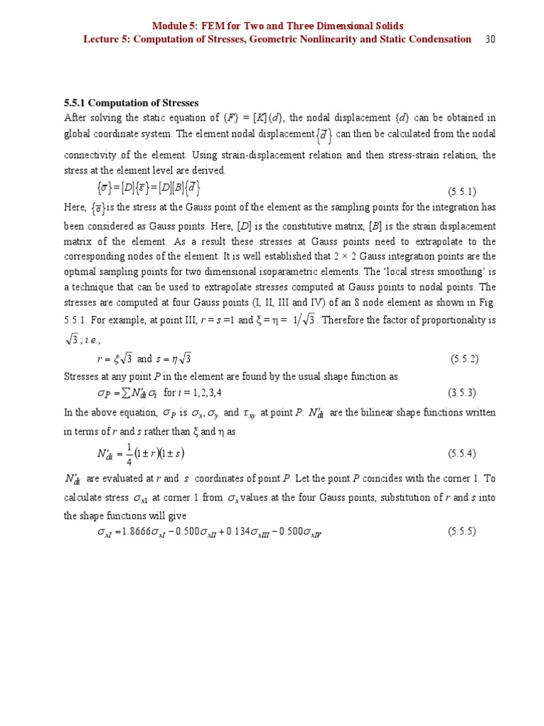 Static Condensation Notes | PDF | Deformation (Mechanics) | Matrix ...