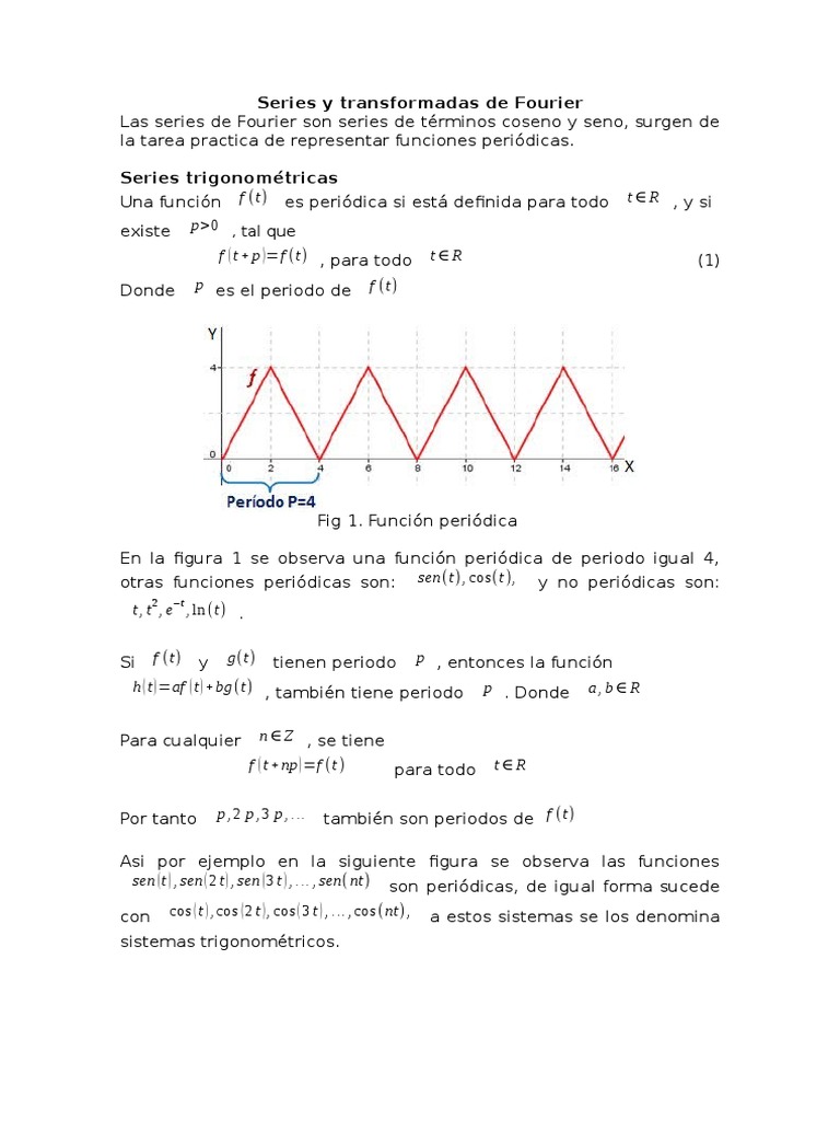 Series y Transformadas de Fourier | PDF | Pi | Funciones trigonométricas