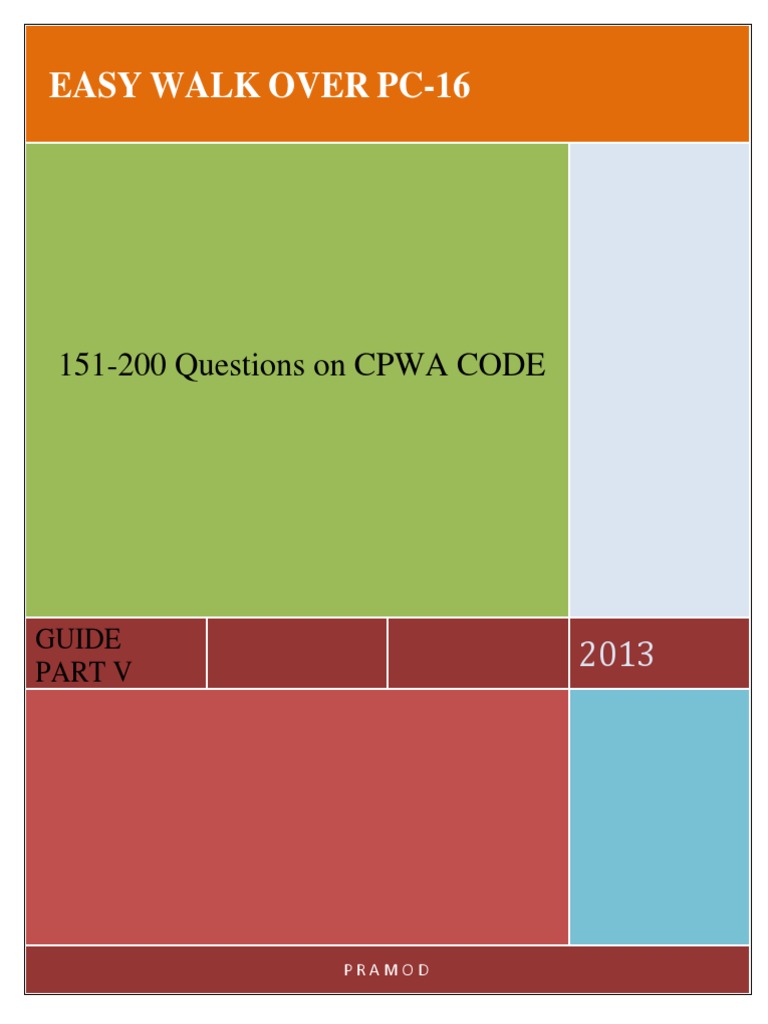CPWA CODE 151-200 (Guide Part 5) PDF | PDF | Cheque | Cashier's Check