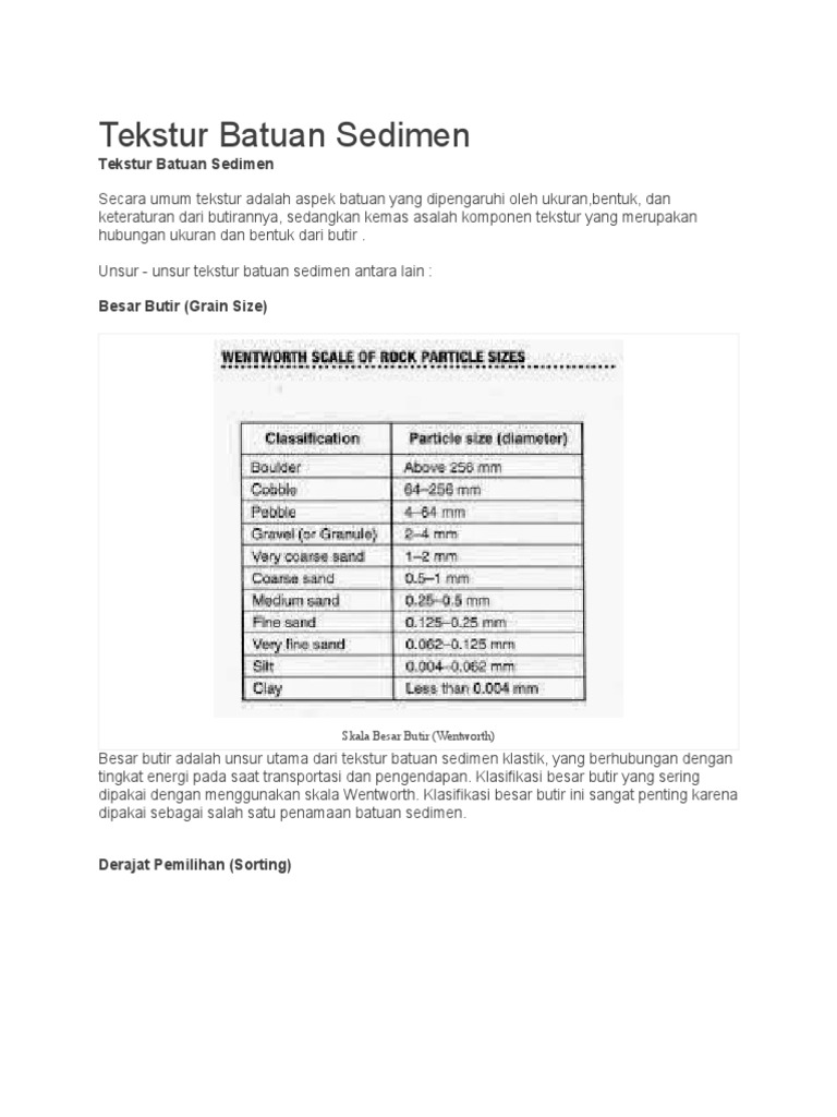 Tekstur Batuan Sedimen | PDF