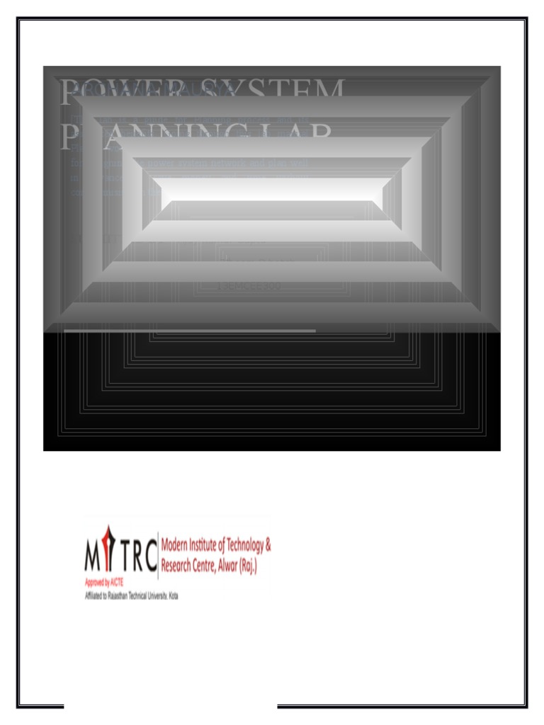 Power System Planning Lab A Batch | PDF | Electrical Substation | Power ...