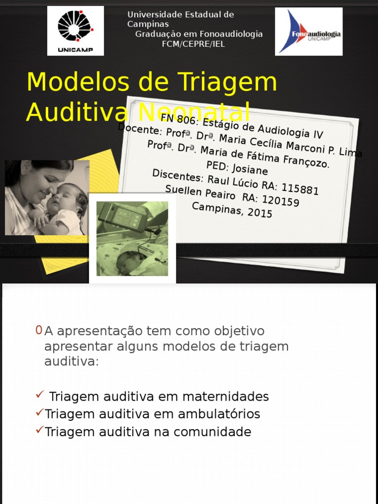 Modelos de Triagem Auditiva | PDF | Ciências da Saúde | Medicina Clínica