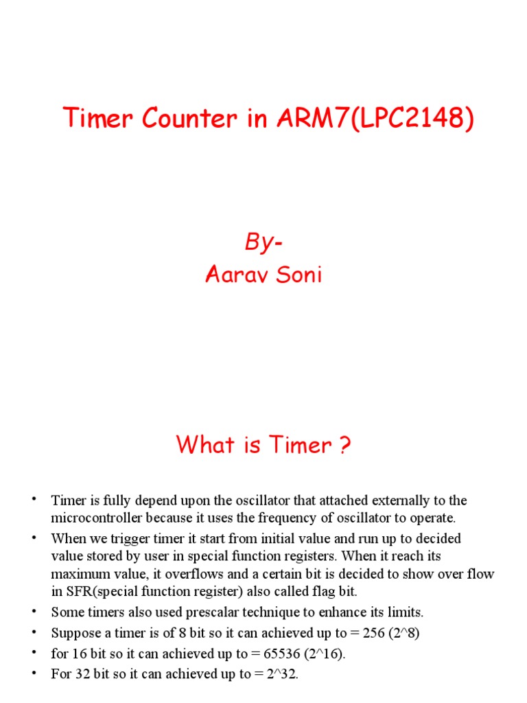 Timer Counter in ARM7 (LPC2148) : Aarav Soni | PDF