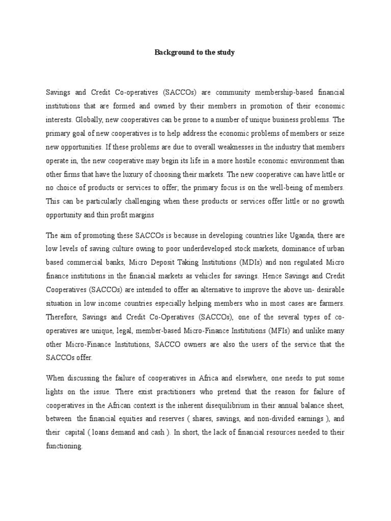 Saccos and Youth Development | PDF | Microfinance | Microcredit