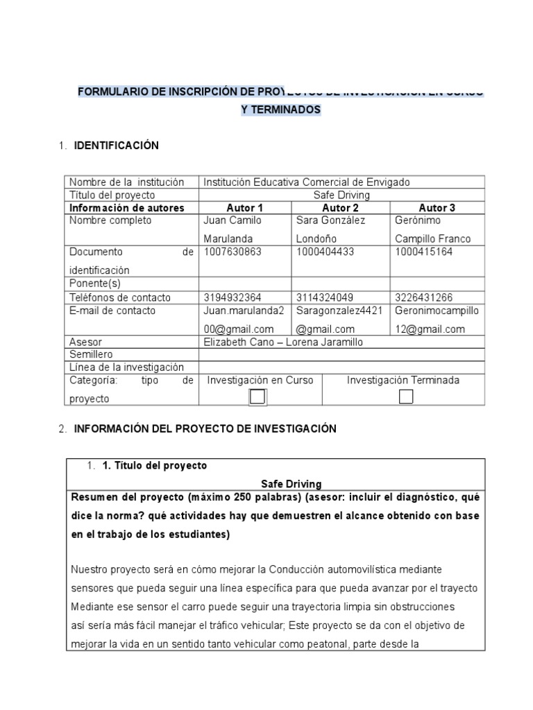 Formato de Proyectos | PDF