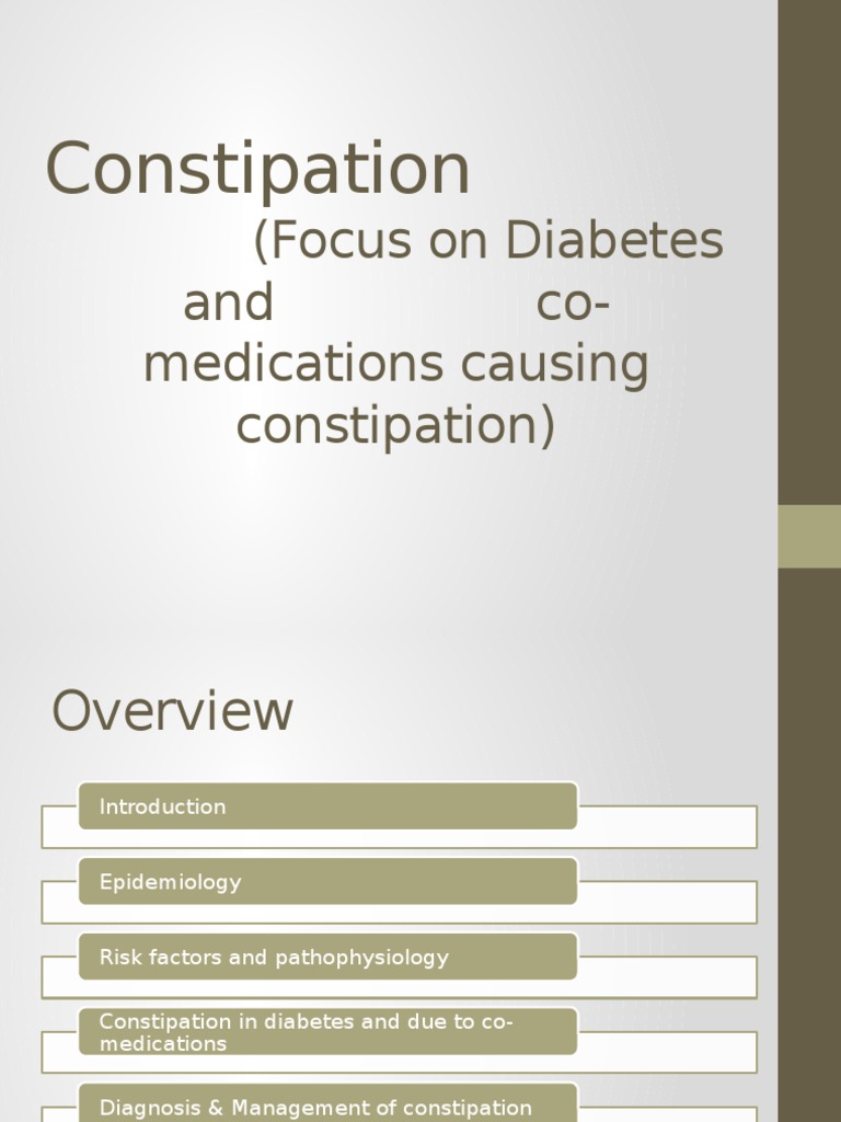 Constipation Focus on Diabetes and Co-medications | Constipation ...