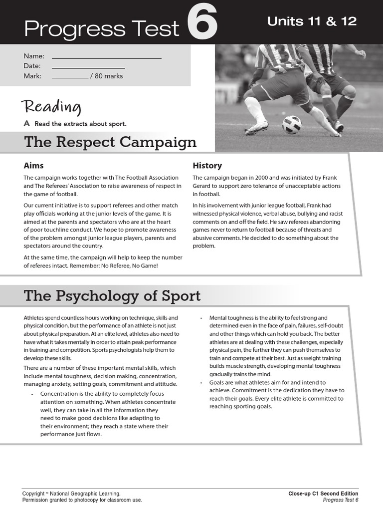 Close Up C1 Progress Test 6 PDF | PDF