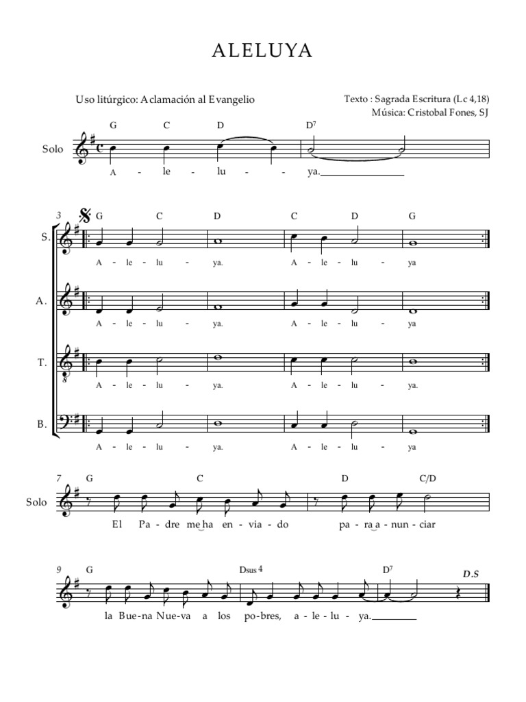 ALELUYA - Partitura Completa | PDF