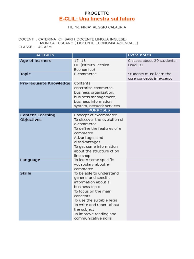 Planning e Clil | PDF | Career & Growth | Computers