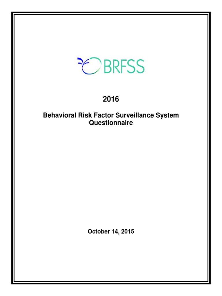 2016 Brfss Questionnaire Final | PDF | Race And Ethnicity In The United ...