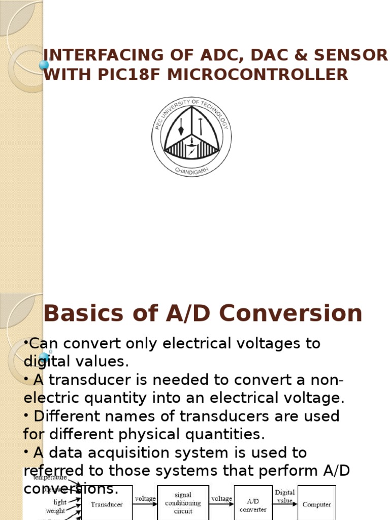 ADC, DAC & Sensor Interface with PIC18F | PDF | Analog To Digital Converter | Digital To Analog ...