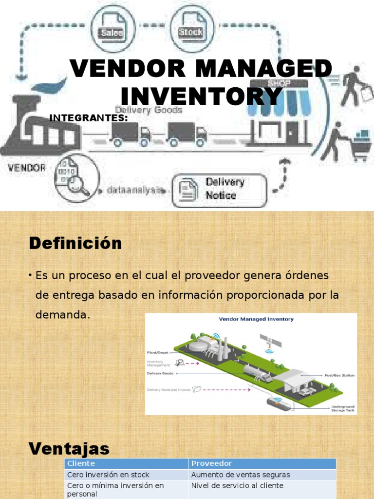 Vendor Managed Inventory - pptx-1 | PDF | Logística | Economias