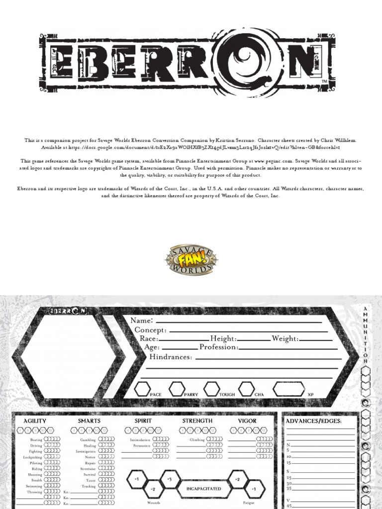 Eberron Character Sheet Document | PDF | Freedom Of Expression Law | Media Freedom