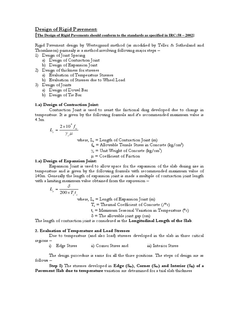 Rigid Pavement Design | PDF | Young's Modulus | Road Surface