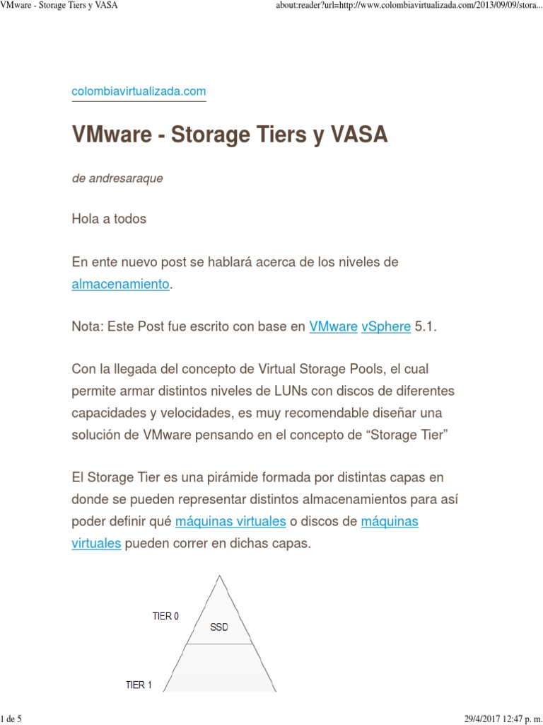 VMware - Storage Tiers y VASA | PDF | V Mware | Arquitectura de ...