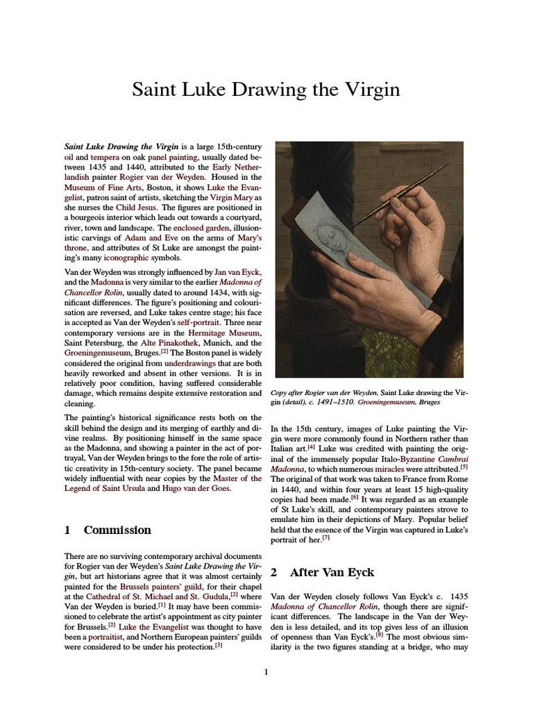 Saint Luke Drawing The Virgin | PDF