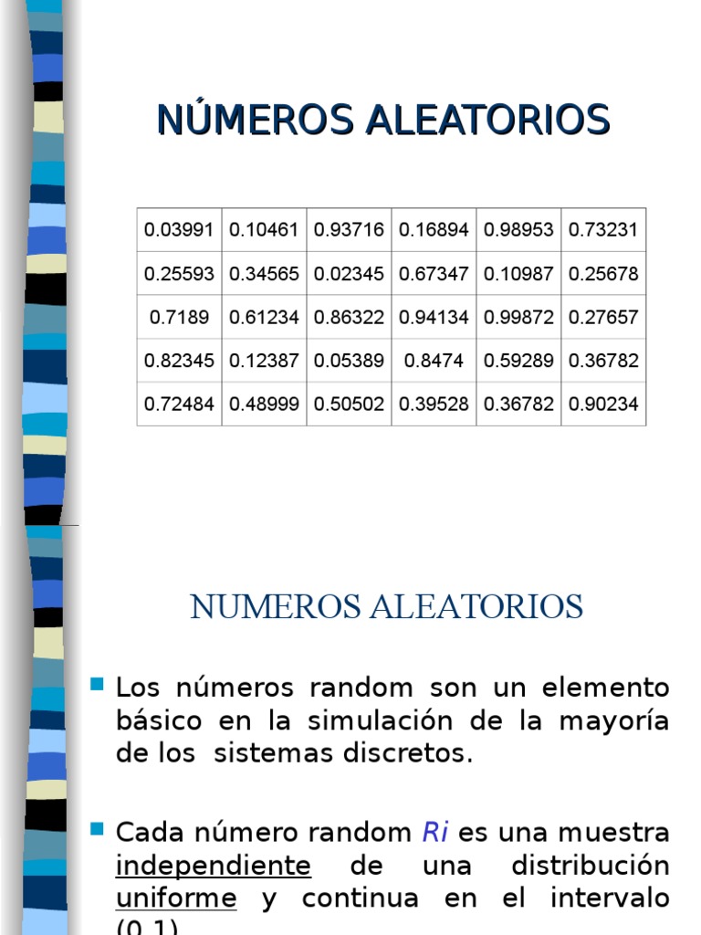 Definicion de Numeros Aleatorios | PDF | Distribución de probabilidad ...