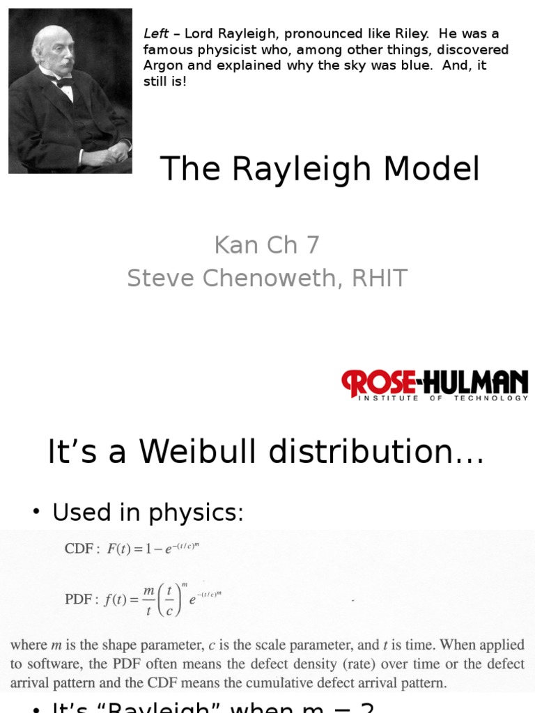 Rayleigh Model in Software Reliability | PDF | Reliability Engineering ...