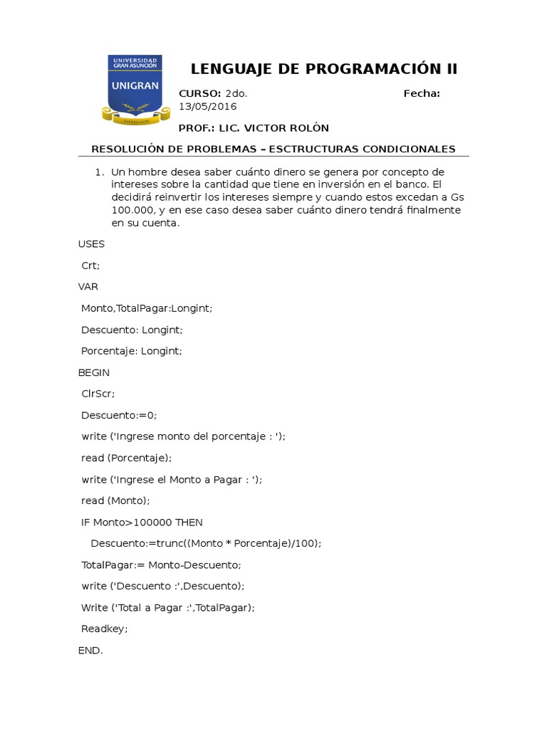 Codificacion Pascal 13052016 | PDF | Economias | Informática y tecnología de la información