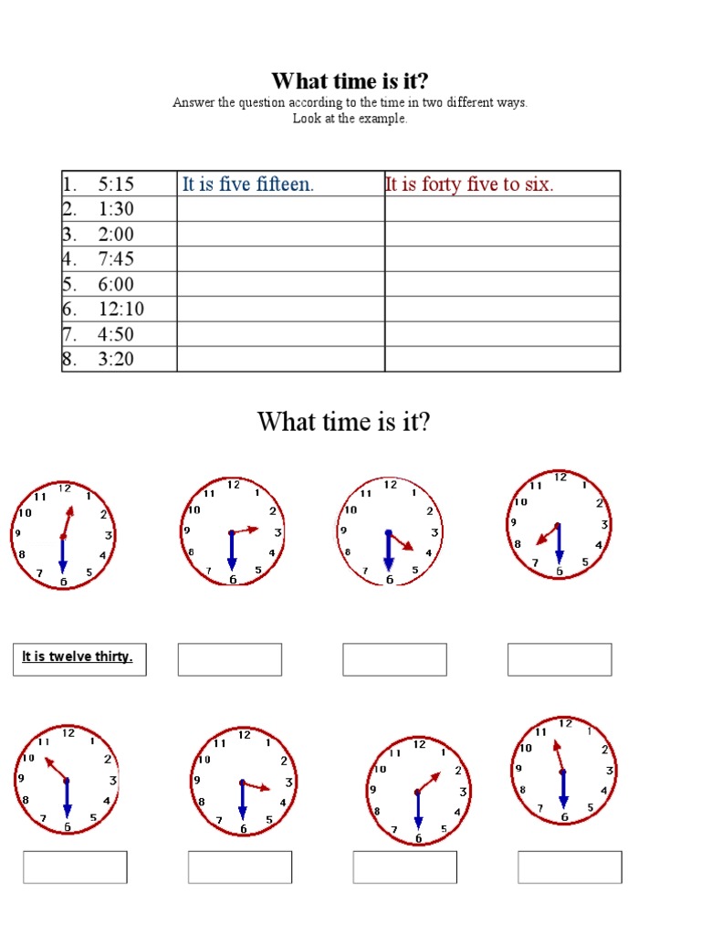 Telling The Time | PDF