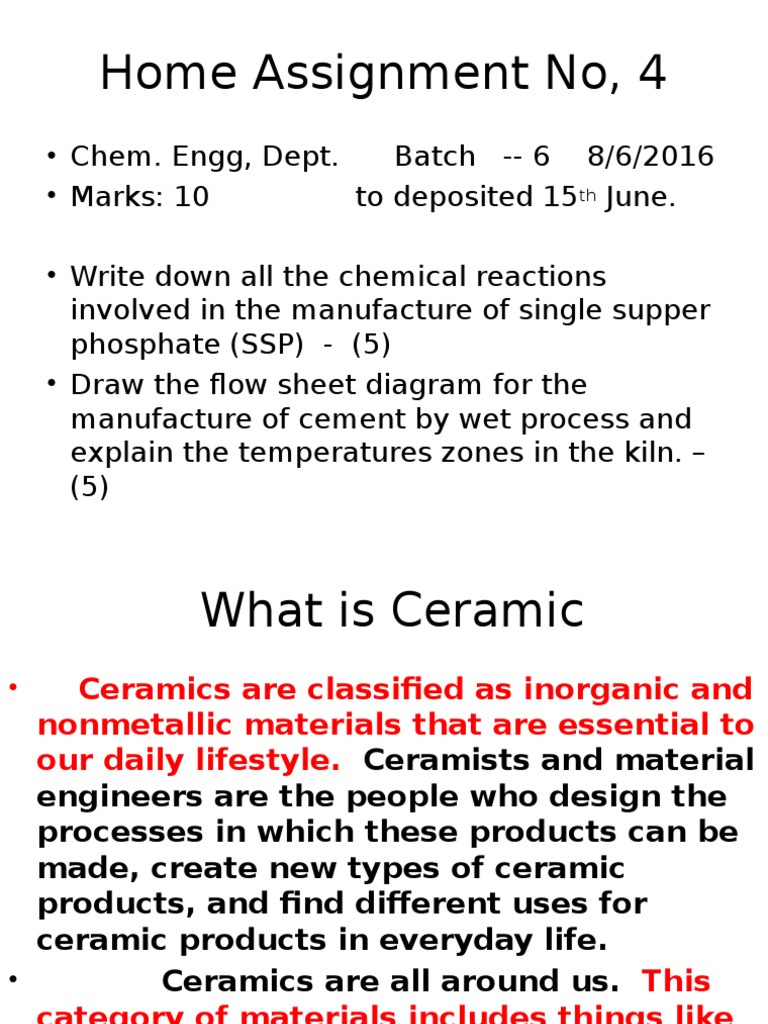 Home Assignment No, 4 | PDF | Ceramics | Sintering
