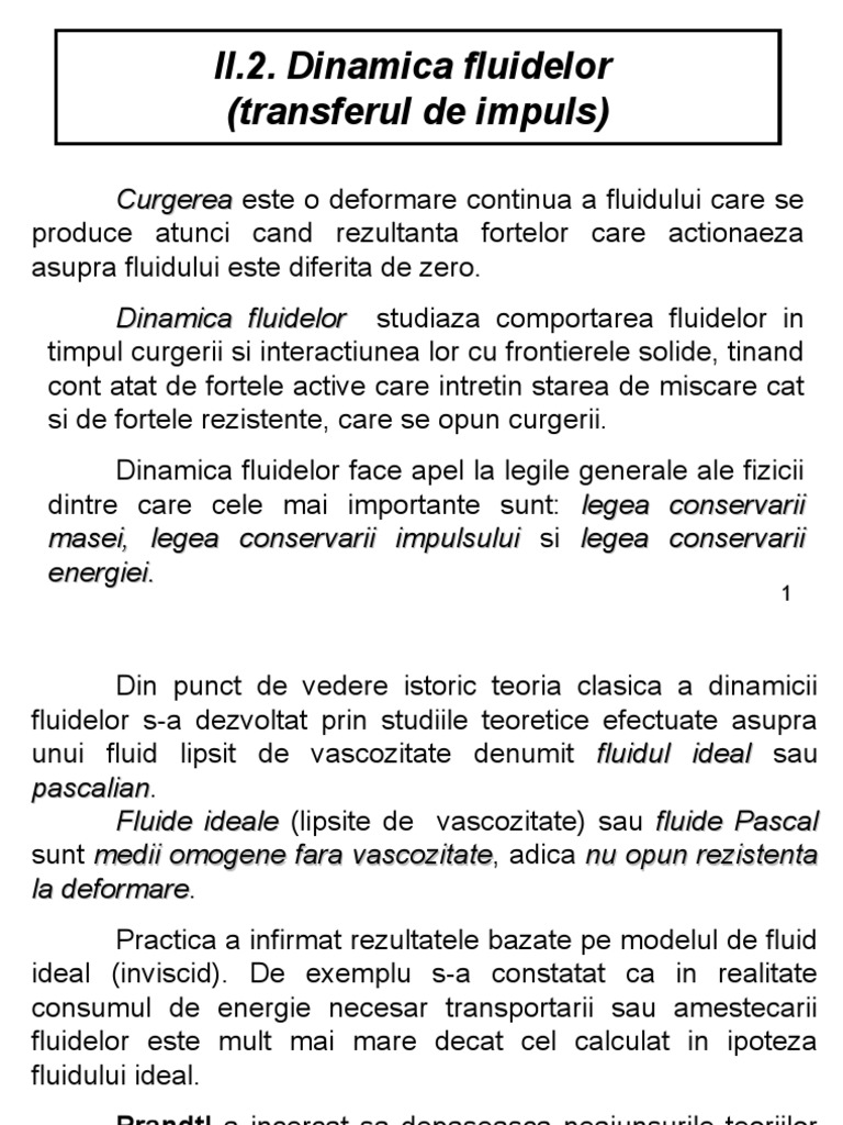 II Dinamica Fluidelor | PDF