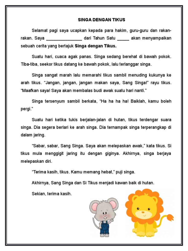 Singa Dengan Tikus | PDF